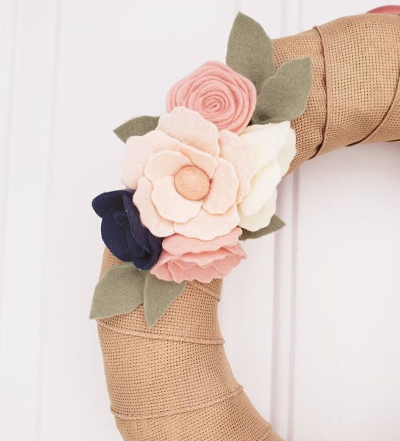 Spring Wreath Felt Wreath Wildflower Wreath Year Round | Etsy