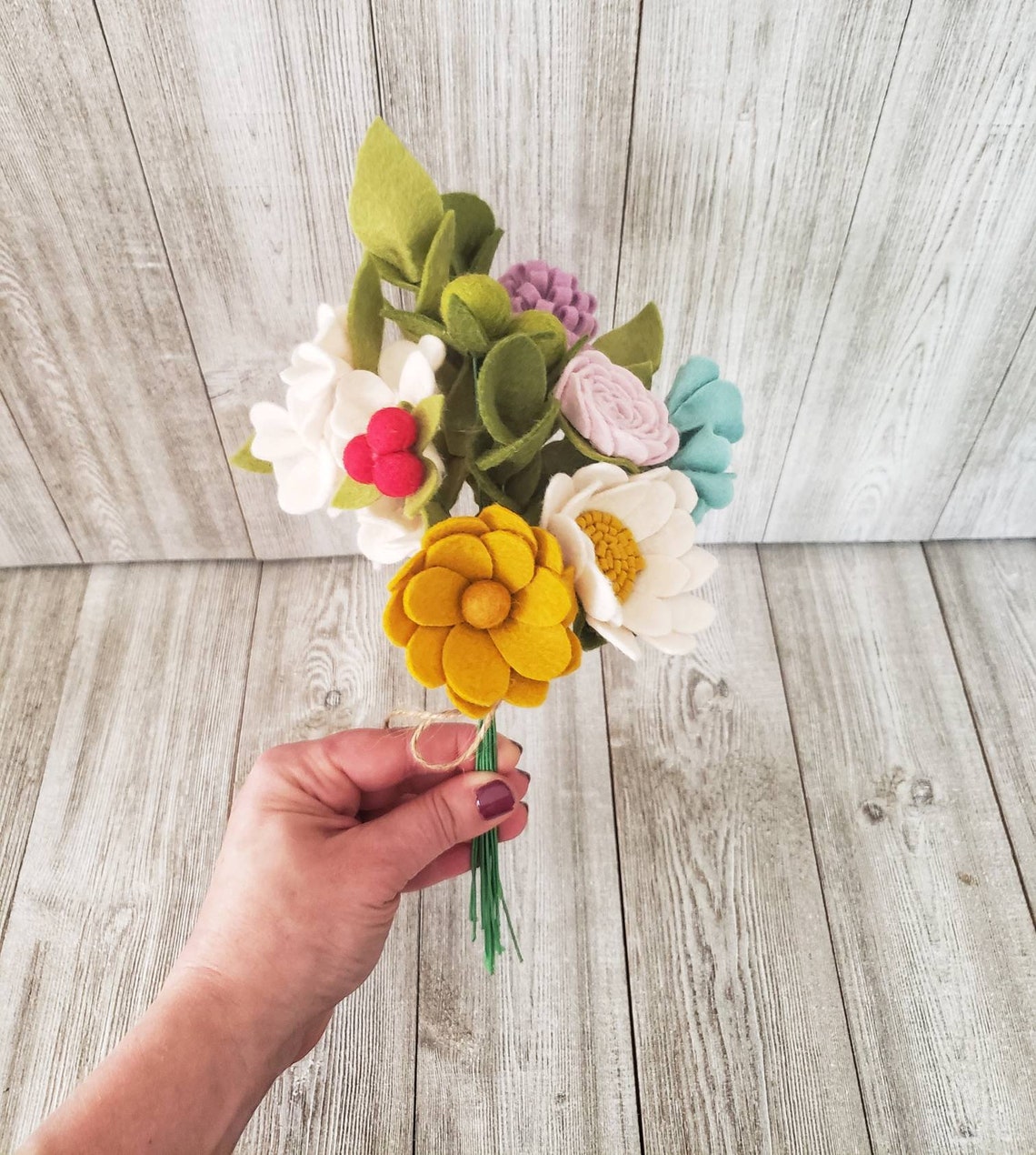 Small Felt Flower Bouquet Wildflower Felt Bouquet Wildflower - Etsy