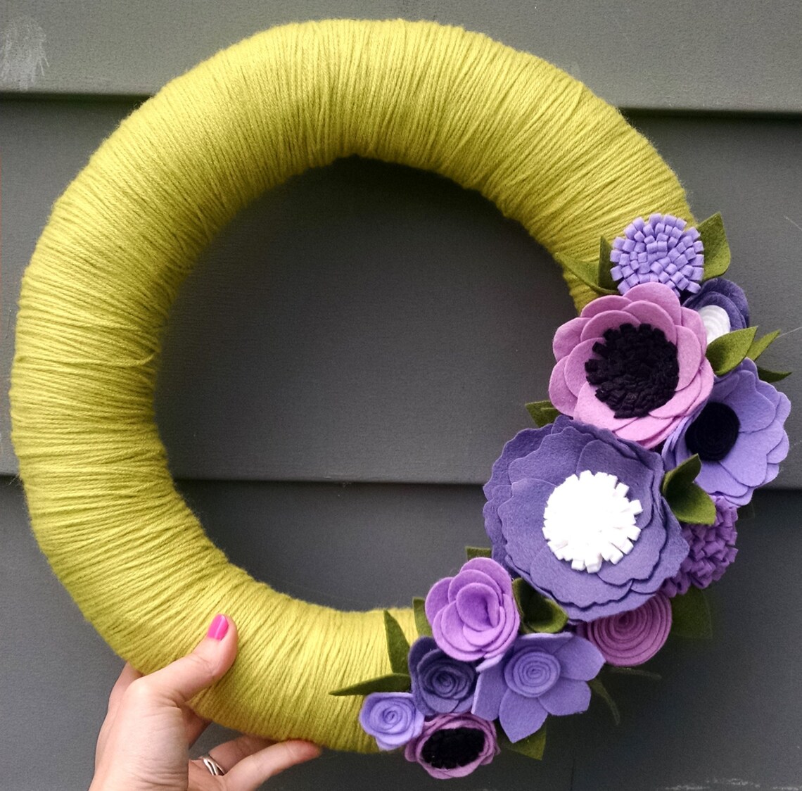 Bright Spring Wreath Yarn Wreath Yarn Wrapped Wreath Wool - Etsy