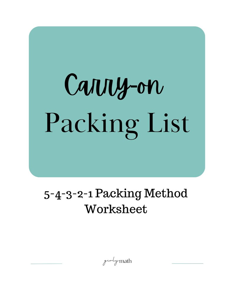Carry-on Packing List - Etsy