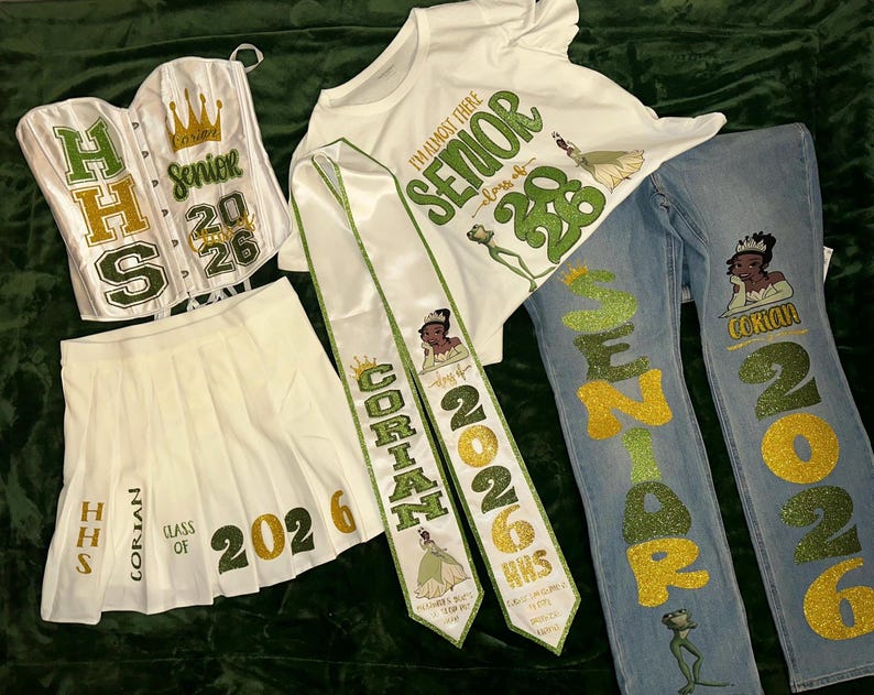 The 5 Piece Graduation Sets (corset, Tshirt, Skirts,jeans,stole) - Etsy
