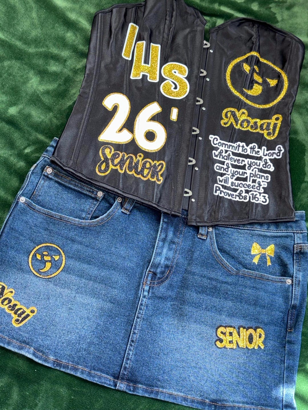 Corset and Jean Skirt Custom Graduation Outfit - Etsy