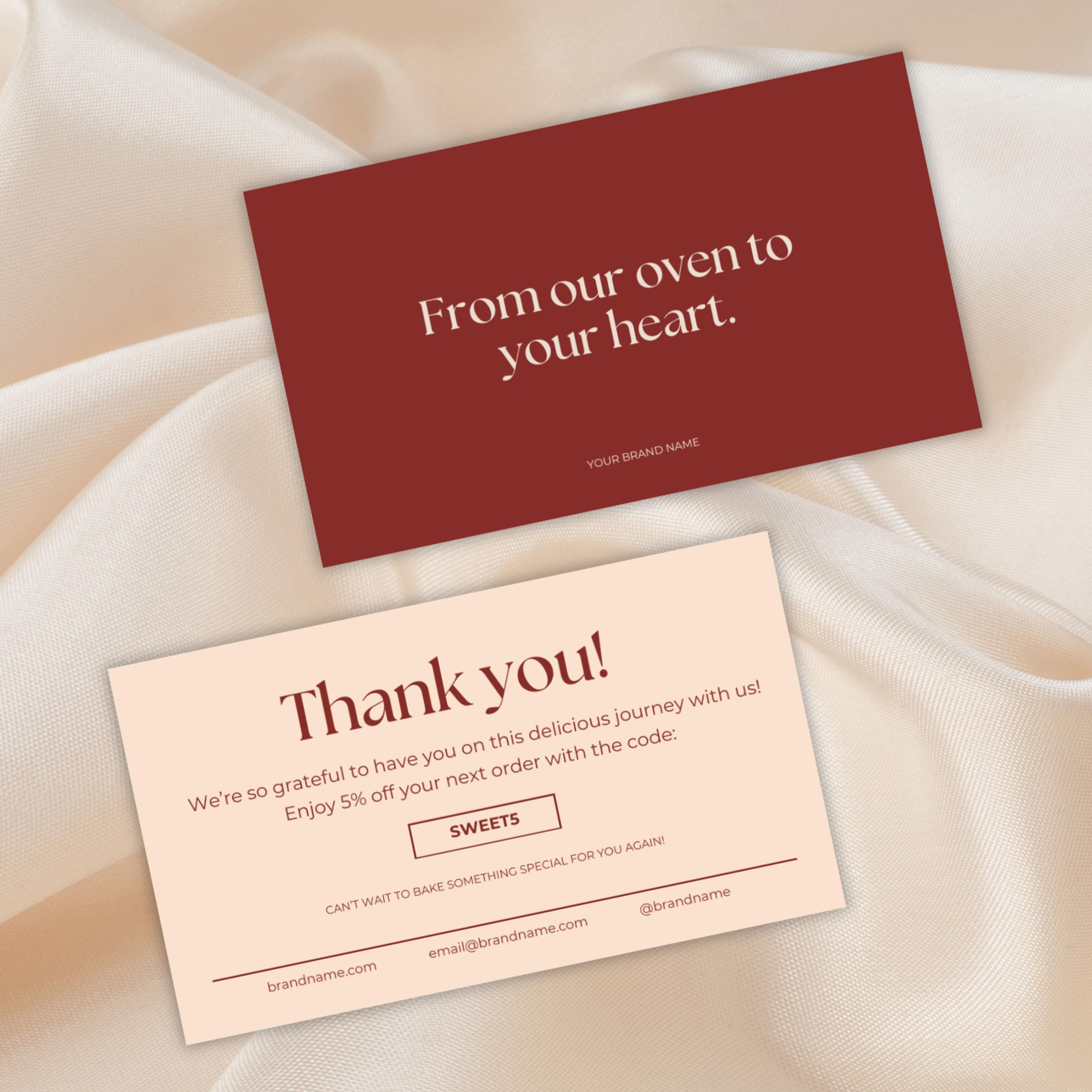 Bakery Thank You Card Canva Template, Editable Customer Appreciation ...