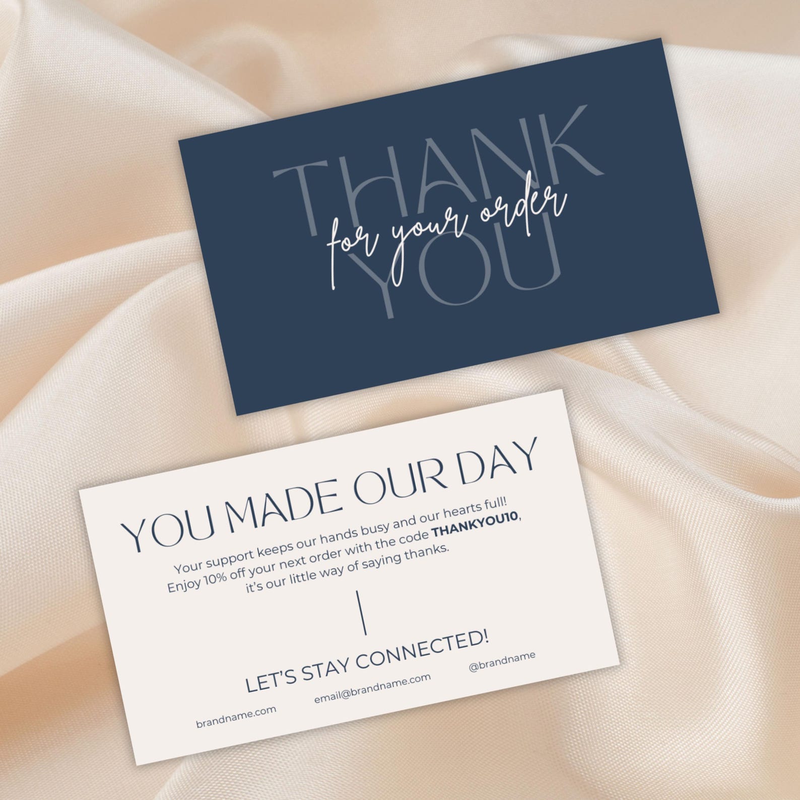 Blue Thank You Card Template, Minimalist Business Thank You Note ...