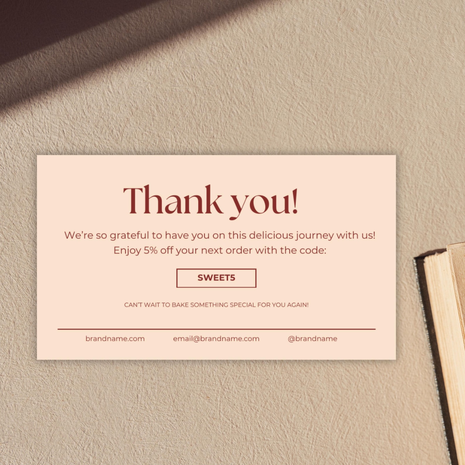 Bakery Thank You Card Canva Template, Editable Customer Appreciation ...
