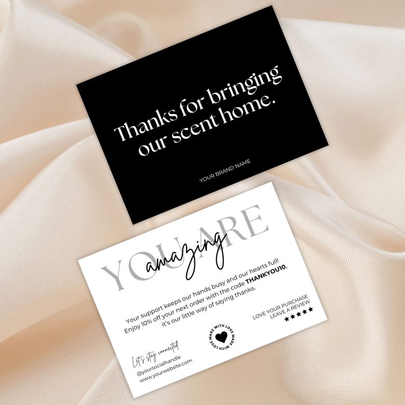 Candle Business Thank You Card Template, Elegant Scent Packaging (canva ...