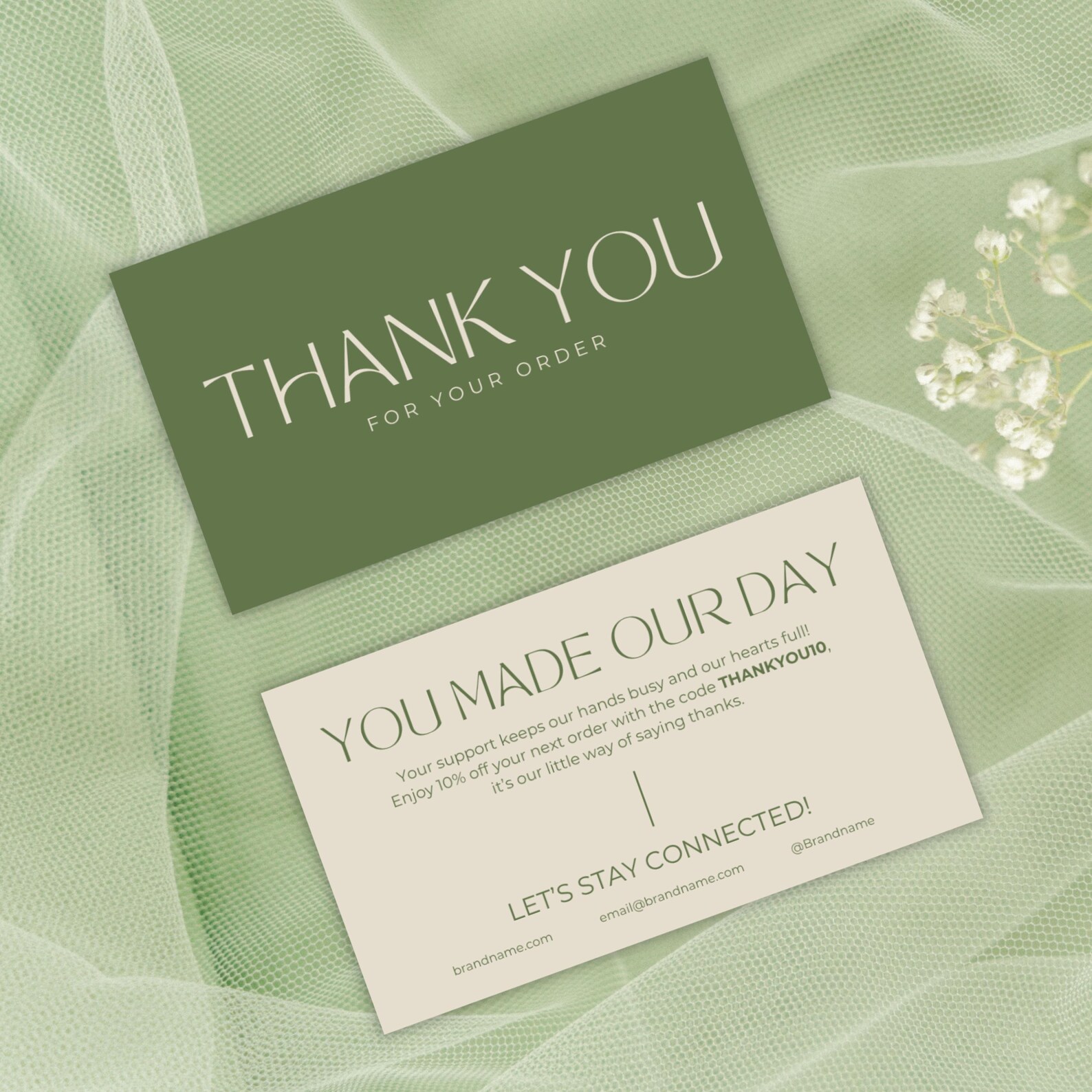 Green Minimalist Thank You Card Template: Small Business (canva ...