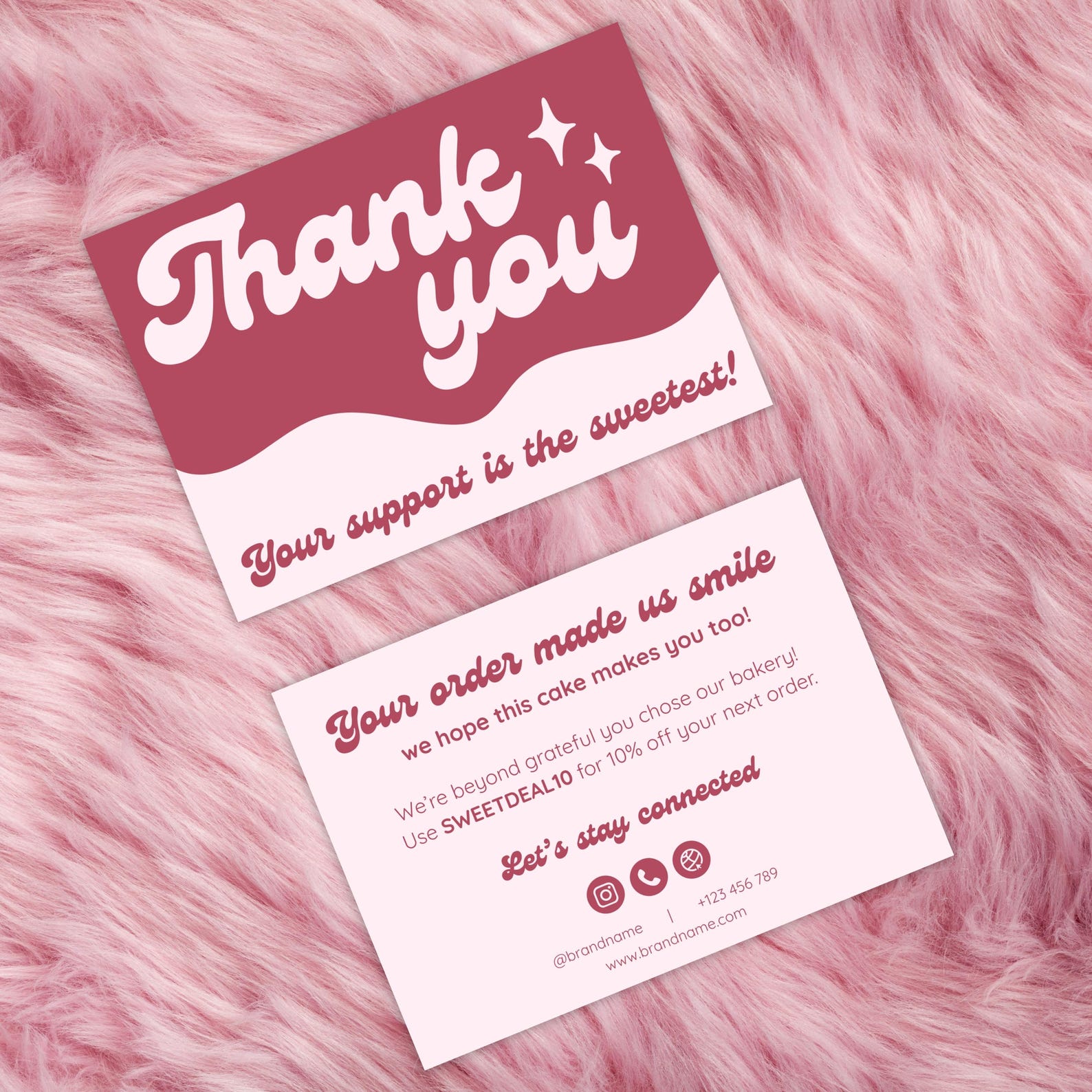 Bakery Thank You Card Template, Sweet Treat Insert (canva Editable) - Etsy