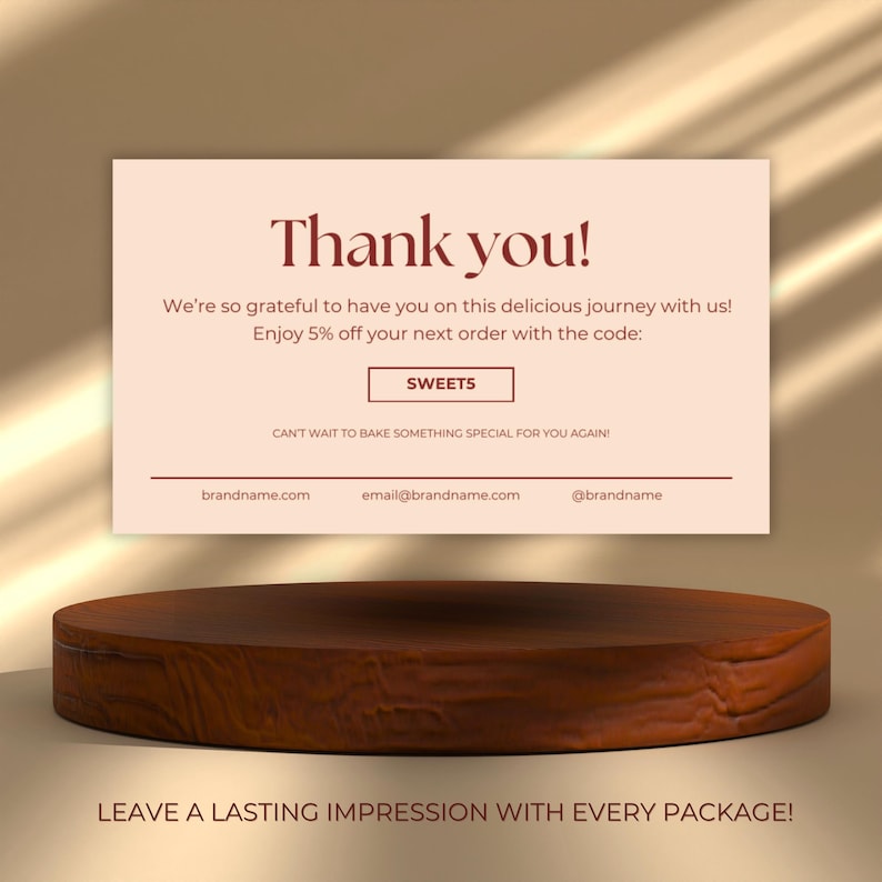 Bakery Thank You Card Canva Template, Editable Customer Appreciation ...
