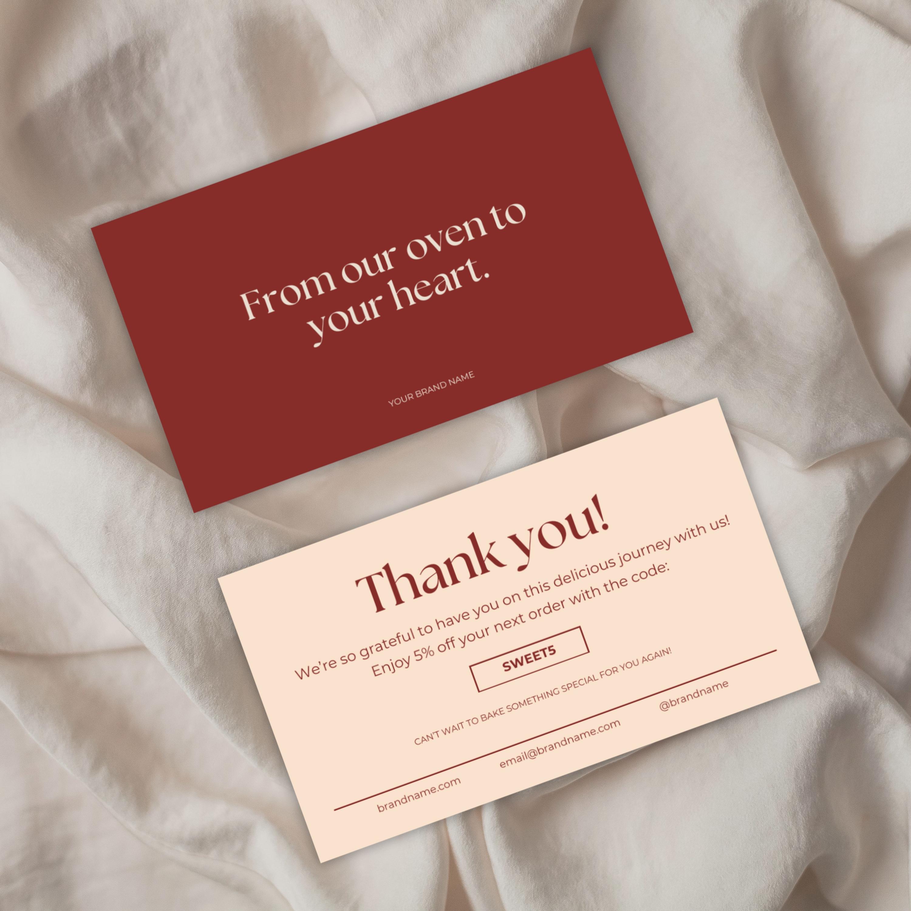 Bakery Thank You Card Canva Template, Editable Customer Appreciation ...