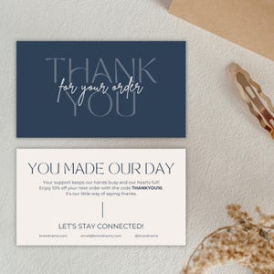 Blue Thank You Card Template, Minimalist Business Thank You Note ...