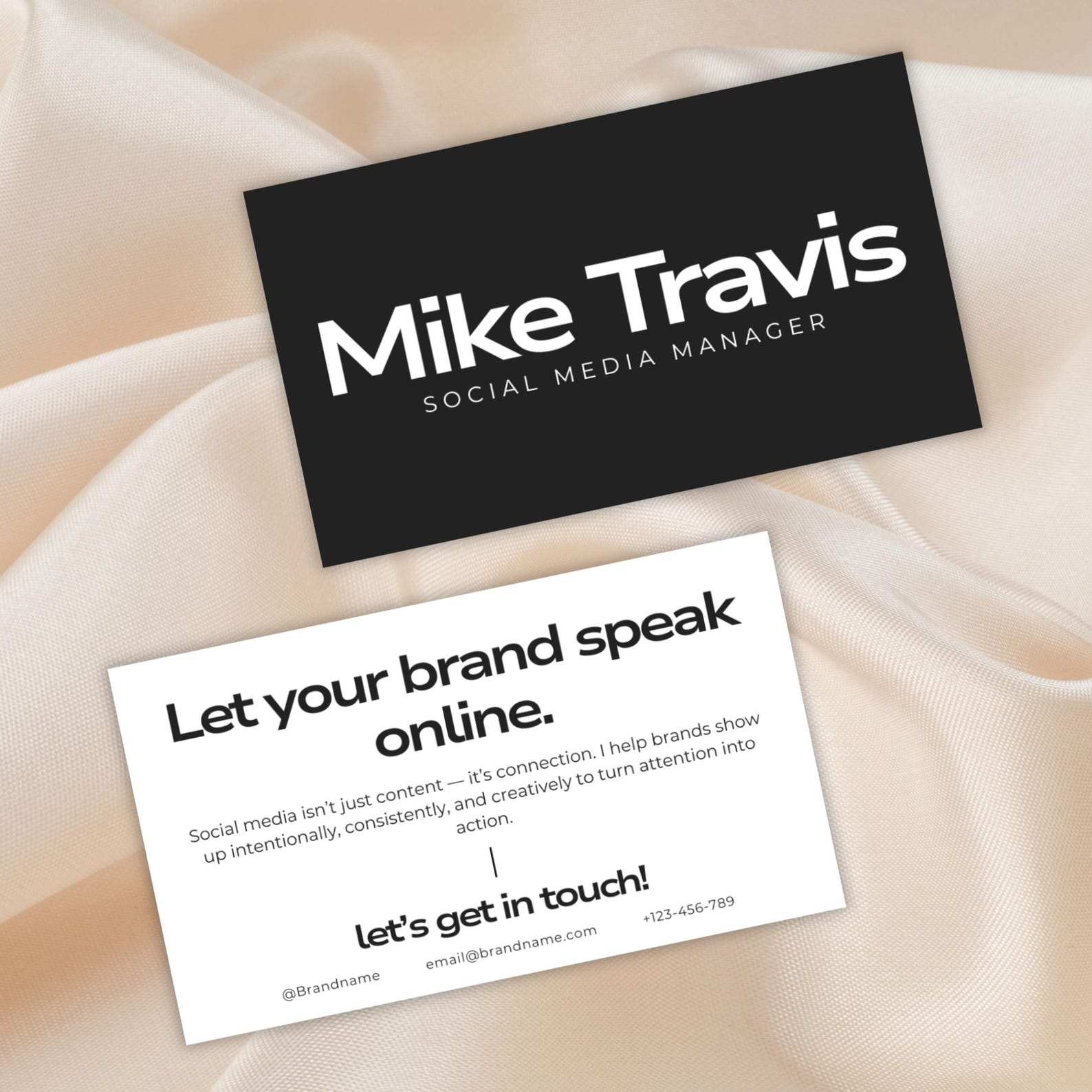 Social Media Manager Minimalist Business Card Template, Canva Editable ...