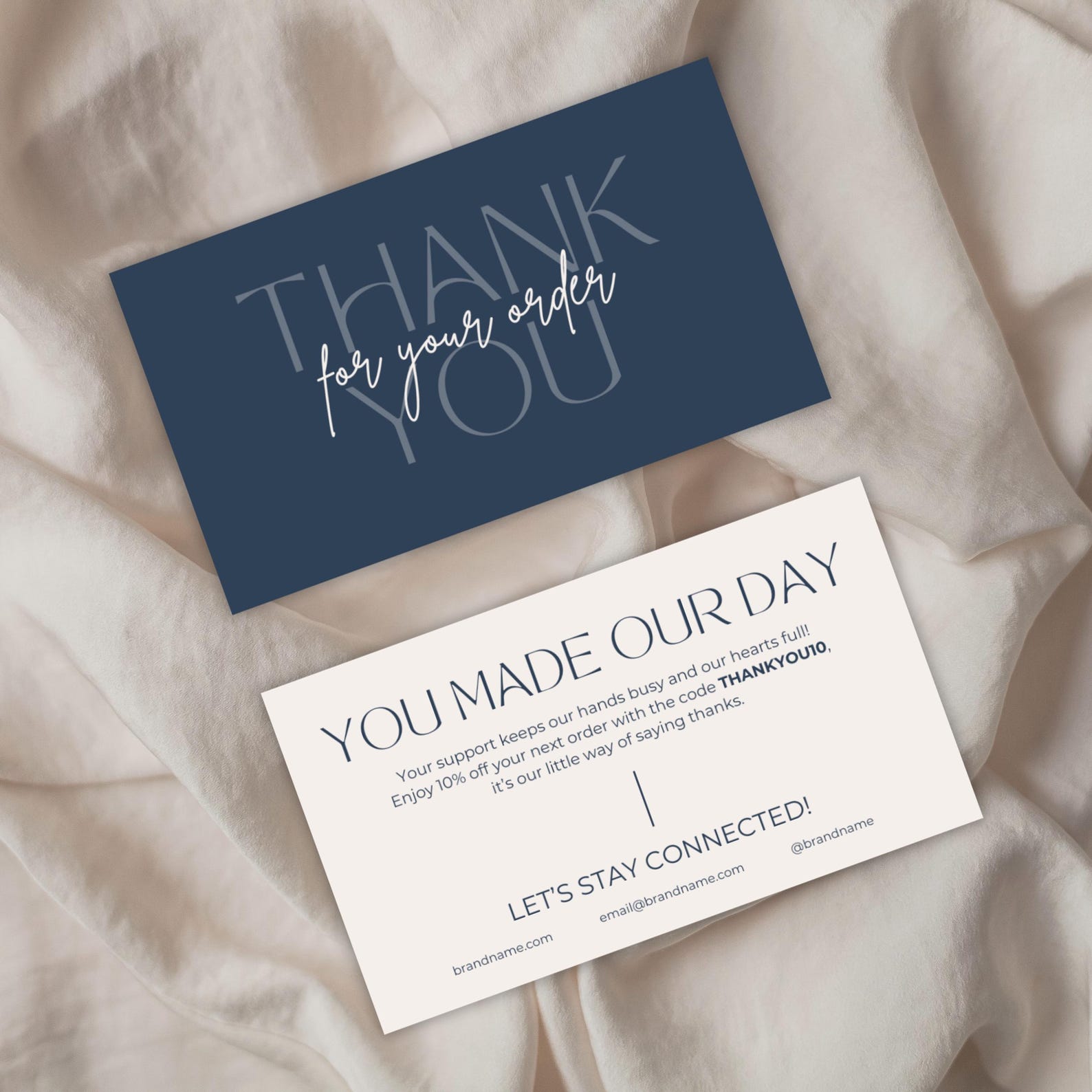 Blue Thank You Card Template, Minimalist Business Thank You Note ...