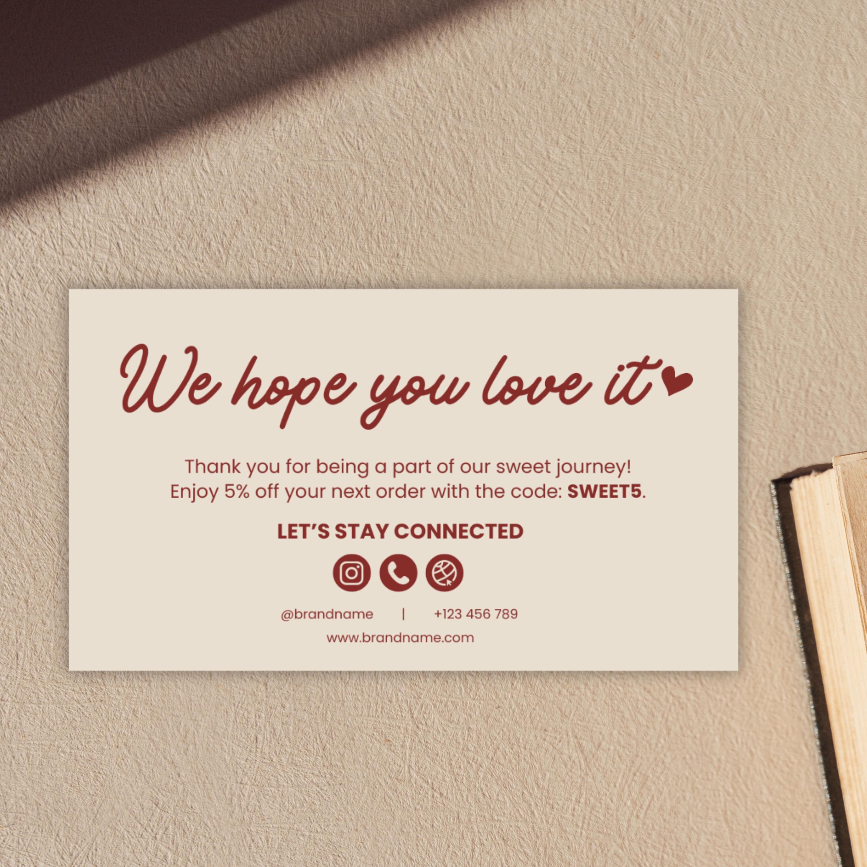 Sweet Bakery Thank You Card Template, Canva Editable Insert for ...