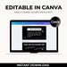 Social Media Manager Black Business Card Template, Canva Editable ...