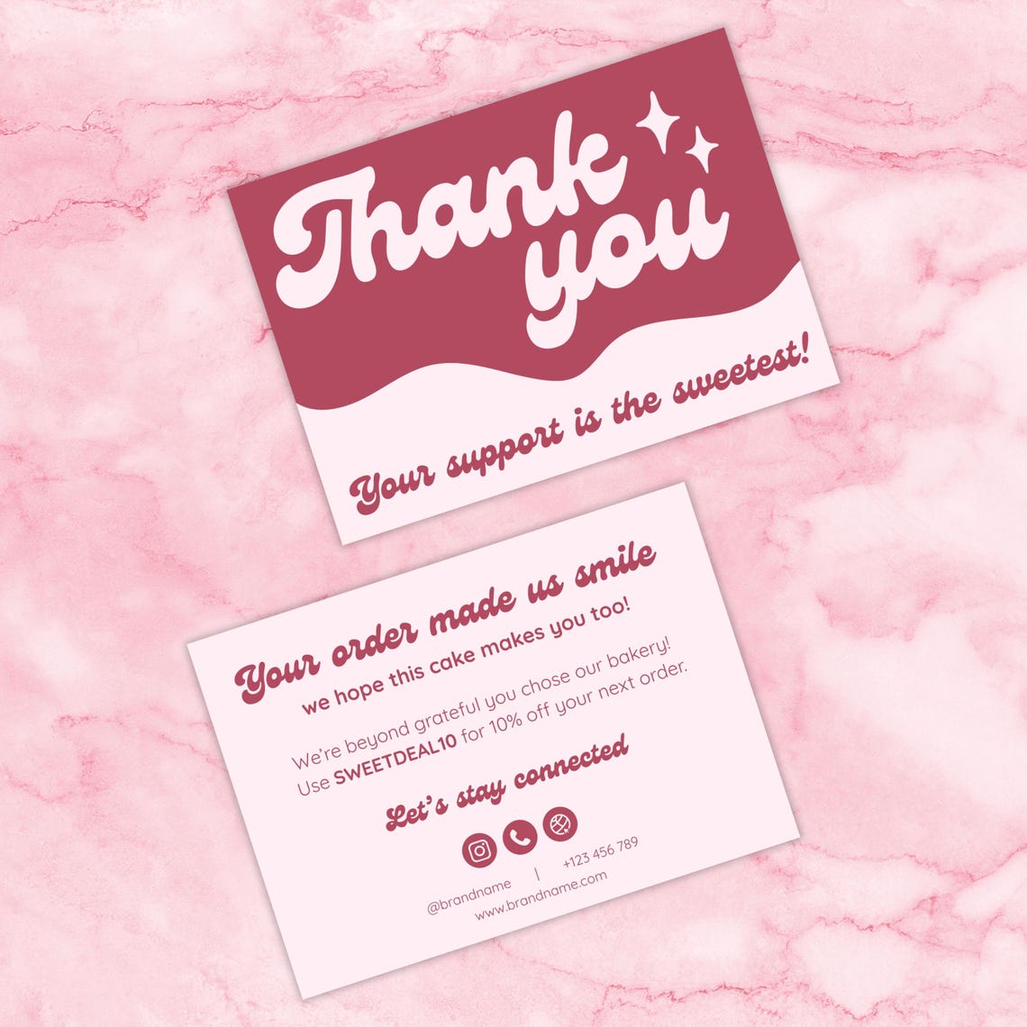 Bakery Thank You Card Template, Sweet Treat Insert (canva Editable) - Etsy
