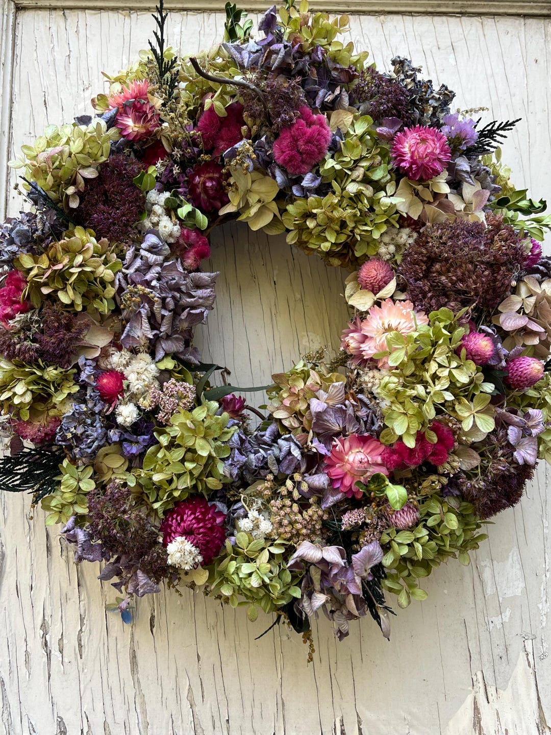 Beautiful Teal Blue Hydrangea With Celosia Larkspur and Mix Color Dried ...