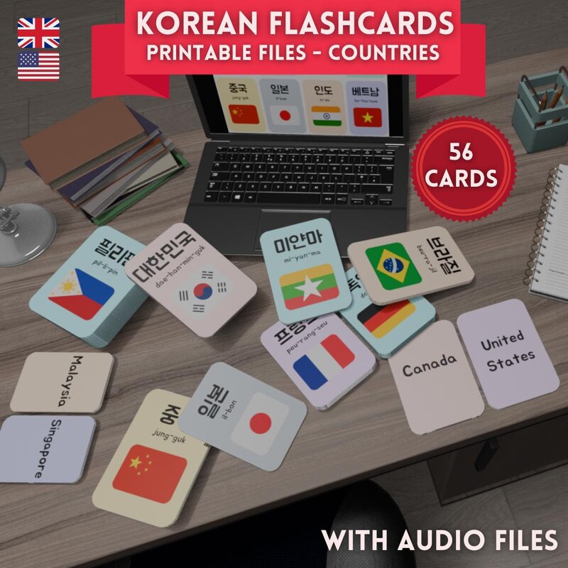 Korean Flashcards - Etsy