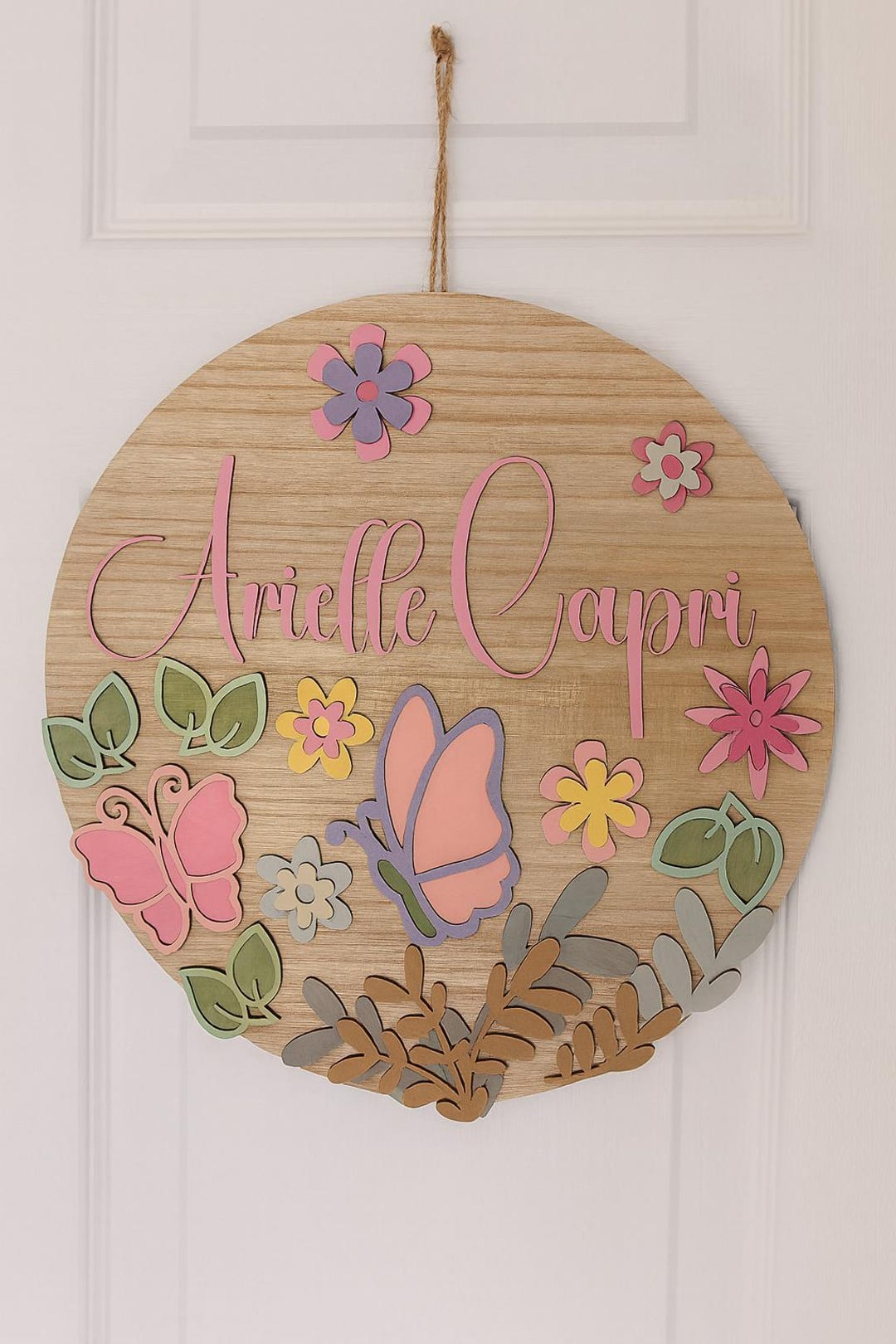 Personalized Baby Name Sign: Hand-painted Wooden Butterfly Nursery ...