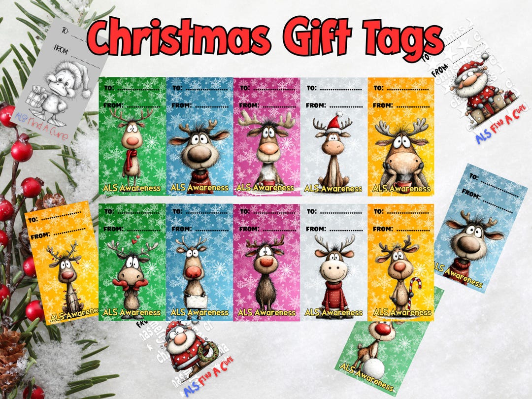 ALS Awareness PNG: Raise Awareness Christmas Gift Tags Digital Download ...