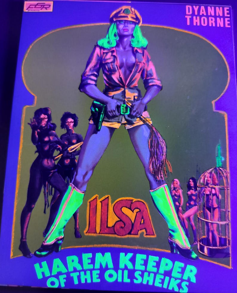 Ilsa - Harem Keeper of the Oil Sheiks Postcard Black Light UV - Etsy