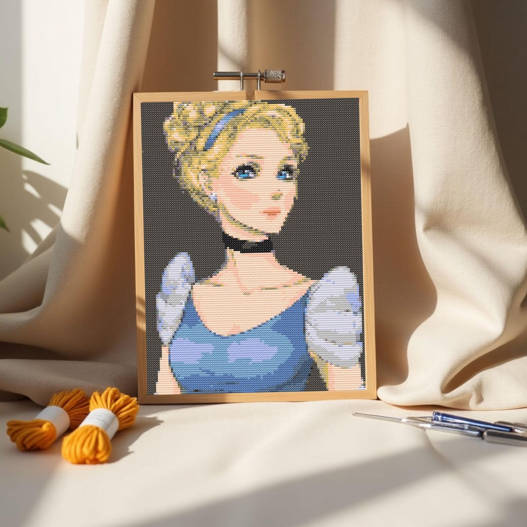 Cinderella Princess Cross Stitch Portrait Patterns – Instant Digital Download – Fully Compatible ...