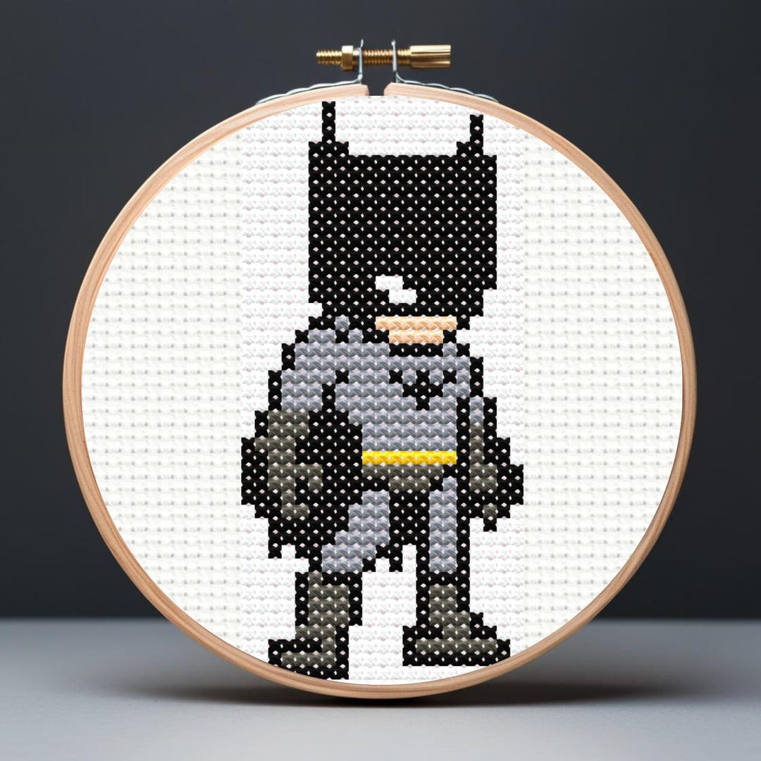 Pixel Superhero Cross Stitch Pattern | PDF, Color & Black/white Options ...