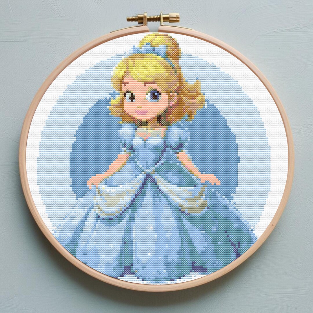 Circle Cinderella Princess Cross Stitch Pattern – Instant Digital ...