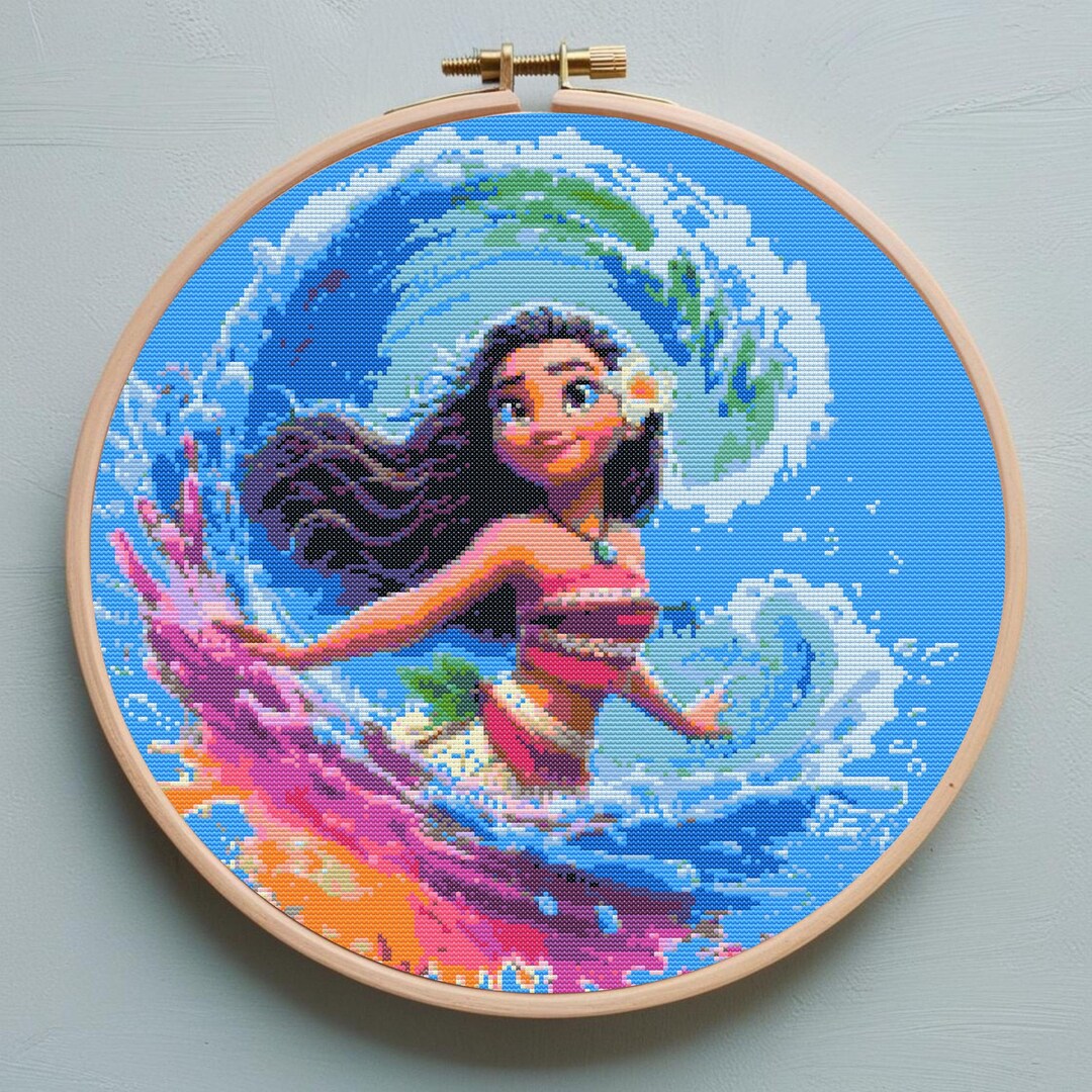 Moana Princess Cross Stitch Pattern – Instant Digital Download – Fully ...