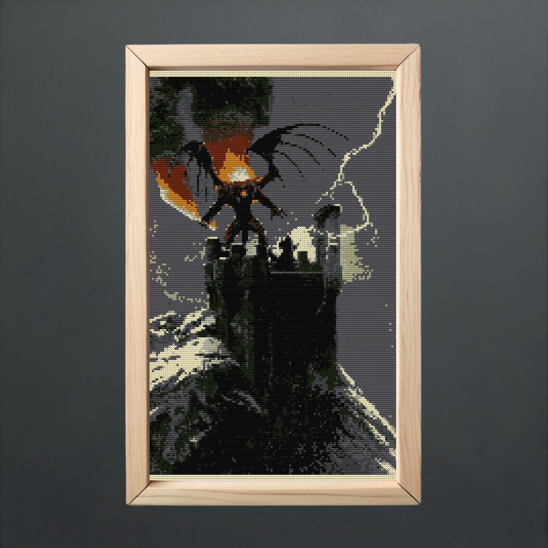 Balrog and Gandalf Cross Stitch – for Lotr Fan – Iconic Symbols ...