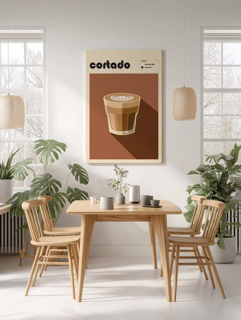 Cortado Wall Art Printable – Coffee Poster, Barista Kitchen Decor ...
