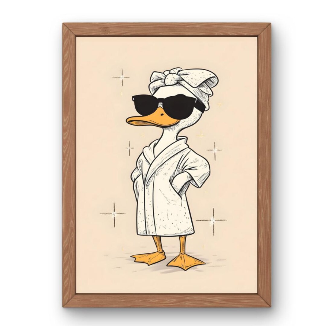 Digital Download, Funny Duck Art, Printable Animal Poster | Quirky ...