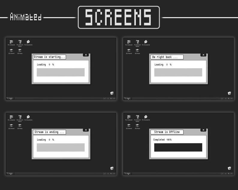 Dark Windows Stream Overlay - Retro Lofi Windows Xp Twitch - Animated ...