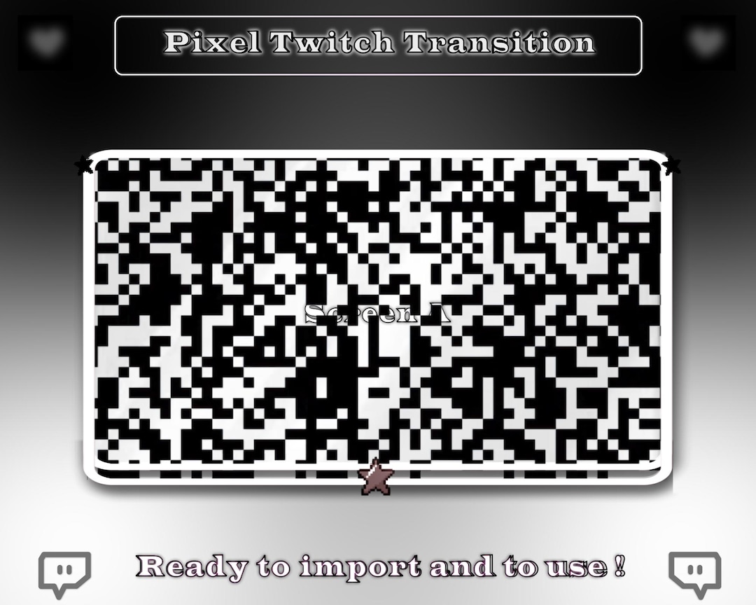 Retro Pixel Transition Overlay - 1980s - Old School Games - Black - 8 ...