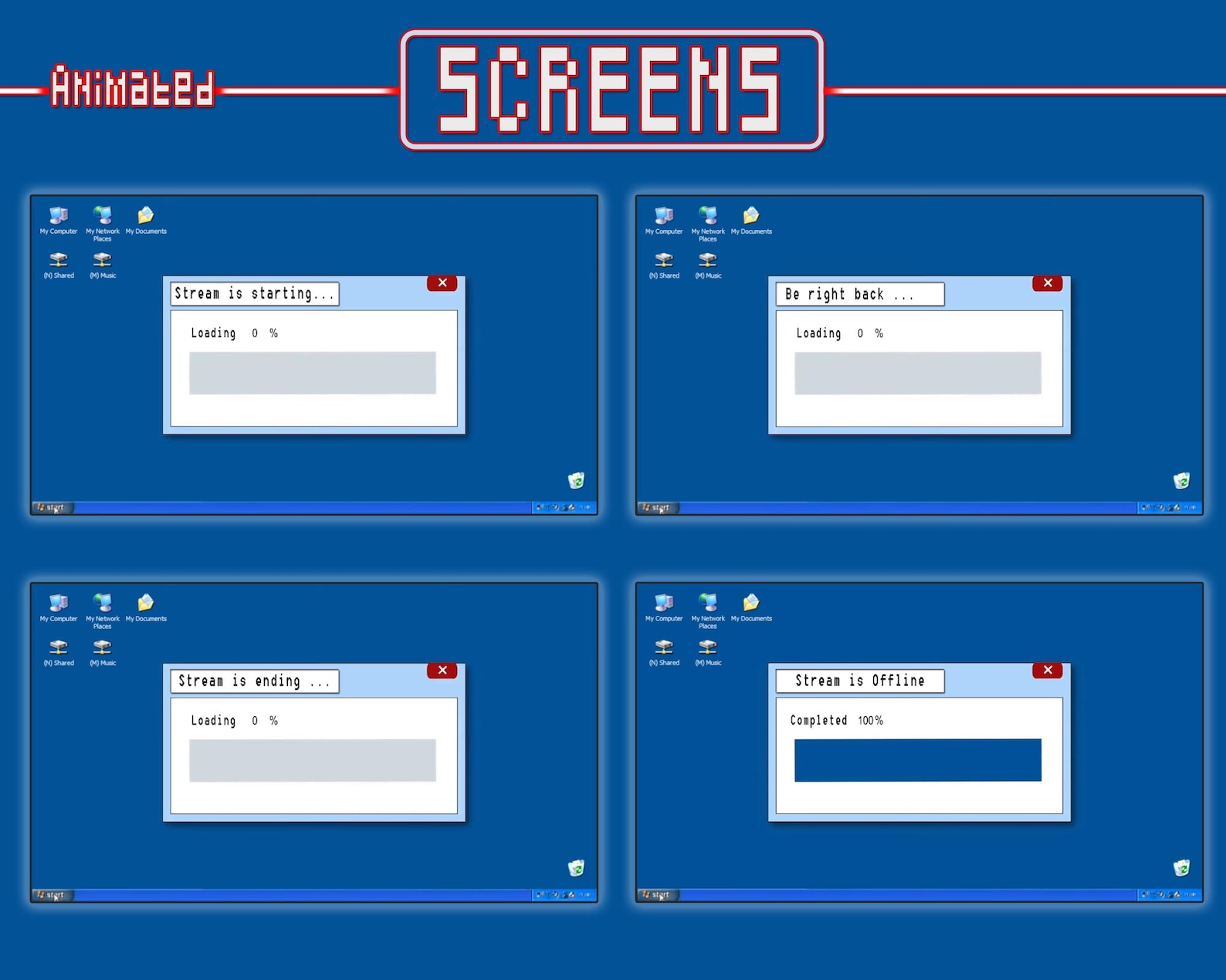 Animated Windows XP Twitch Overlay - Retro Computer - Desktop - Error ...