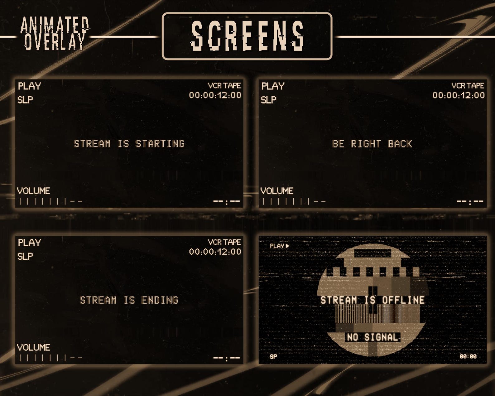 Scary Retro TV Stream Overlay - Dark Twitch Overlay - CRT - VCR ...