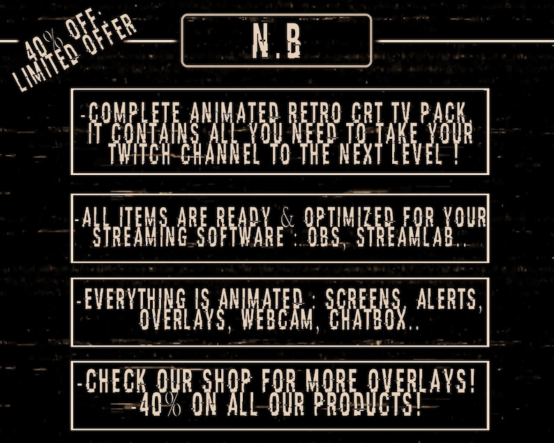 Scary Retro TV Stream Overlay - Dark Twitch Overlay - CRT - VCR ...