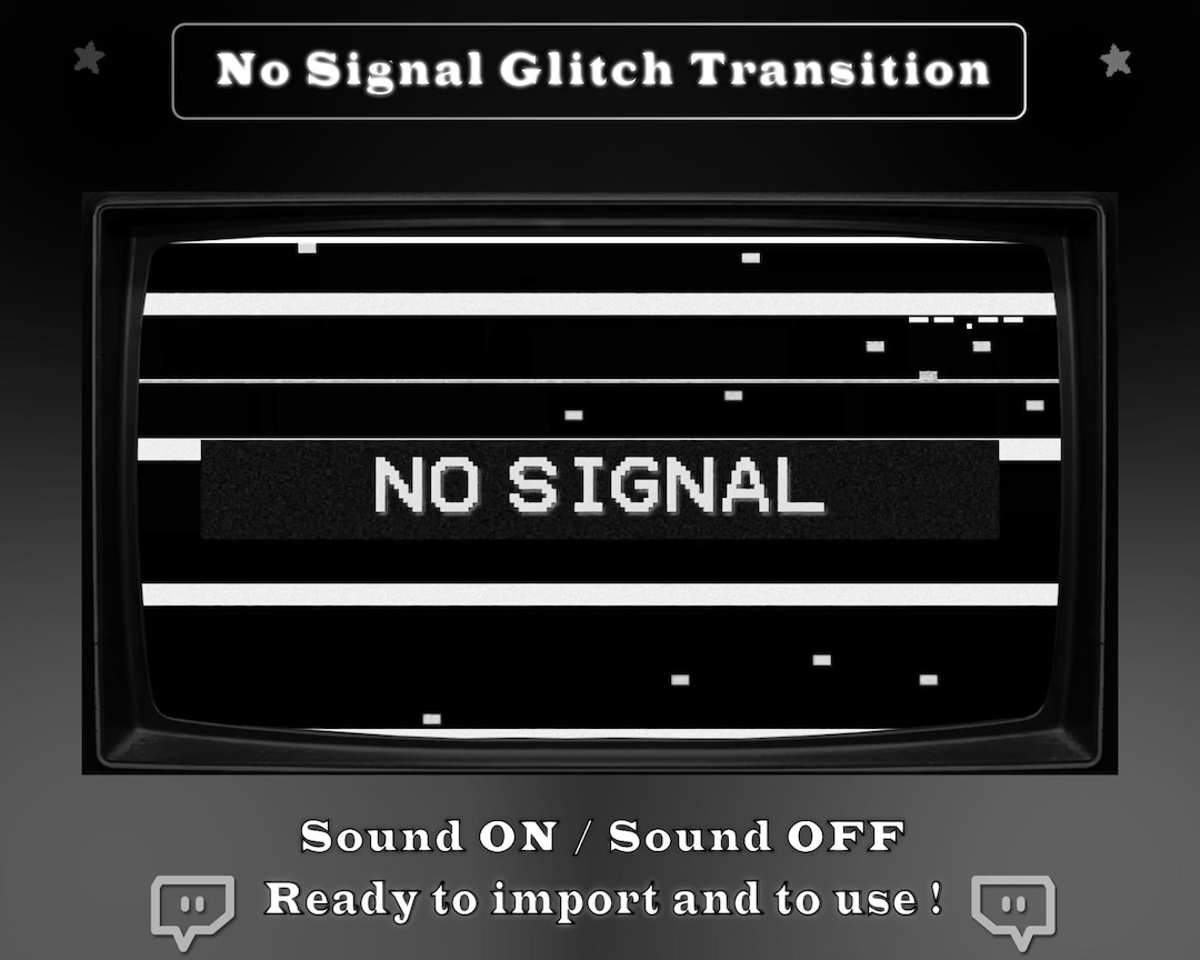 Dark Retro TV Transition - Glitch Twitch Stinger Transition - No Signal ...