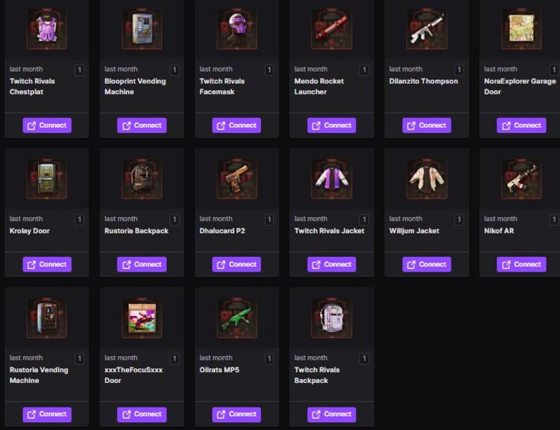 Rust Twitch Drops - Round 36 - 16 Items/skins - Etsy Australia