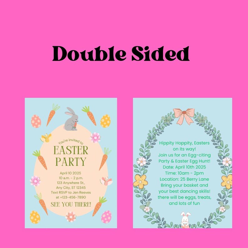 Editable Easter Party Invitation | Easter Egg Hunt Invite ...