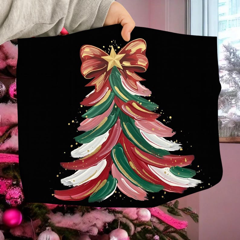 Preppy Christmas Tree PNG, Messy Hand Drawn, Hot Red Doodle Png, Brush ...