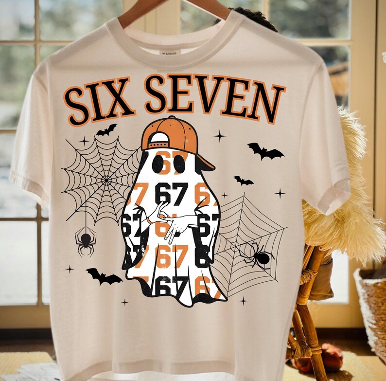 Six Seven Ghost PNG, Viral Gen Z Saying Clipart, Viral Internet Meme ...