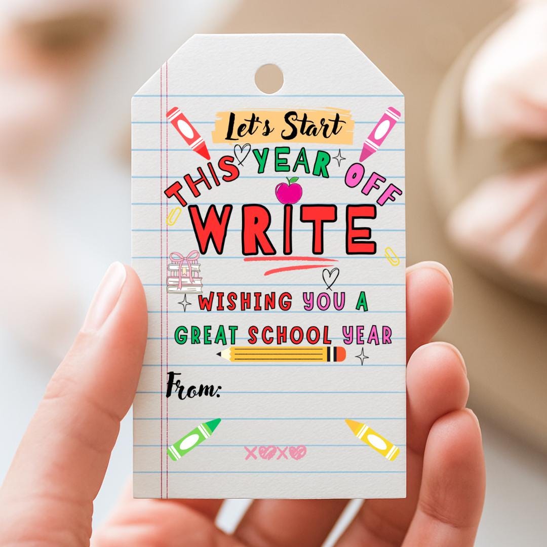 Back to School Printable Tag: Notepad Pencil Design (PNG SVG File) - Etsy