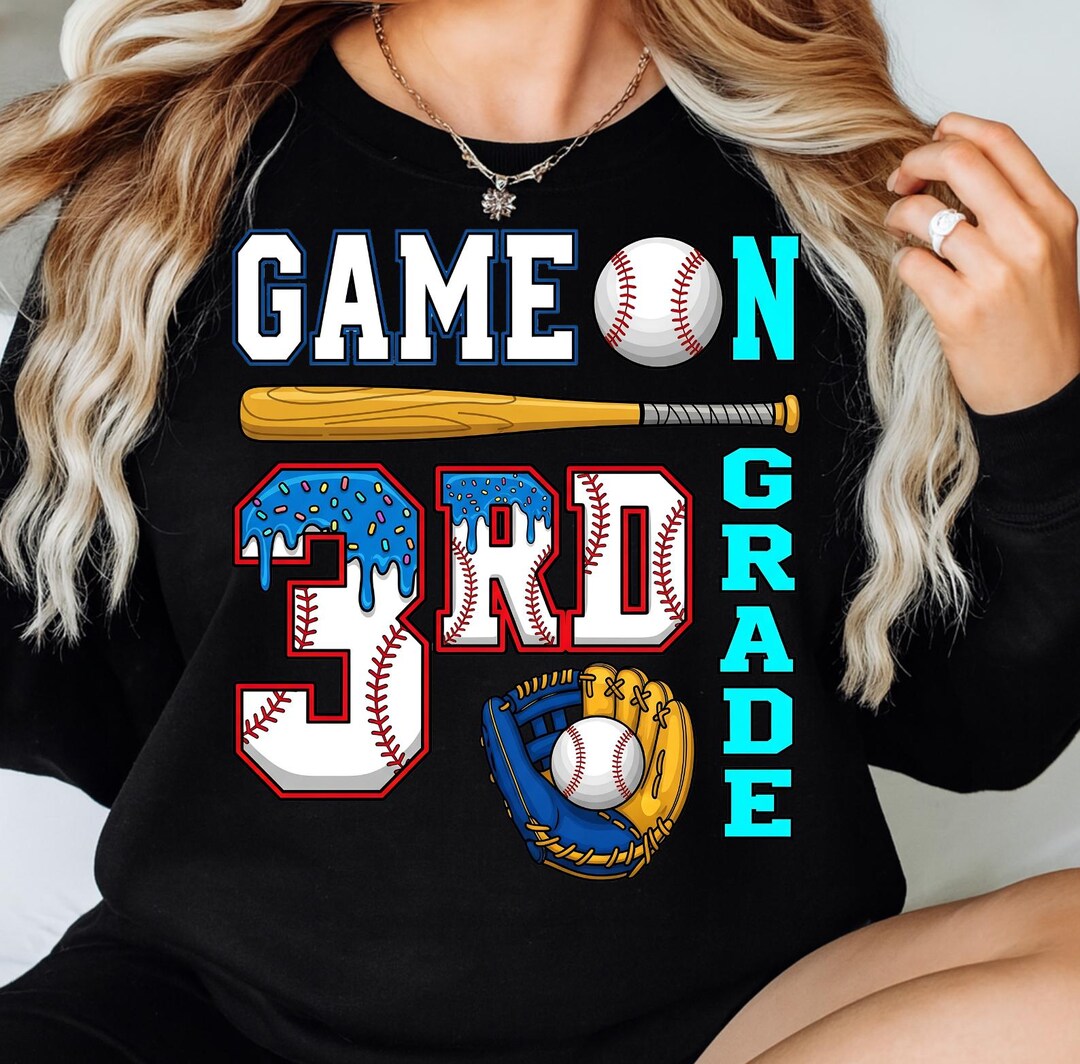 3rd Grade Baseball PNG: Back to School Shirt Design (digital Download ...