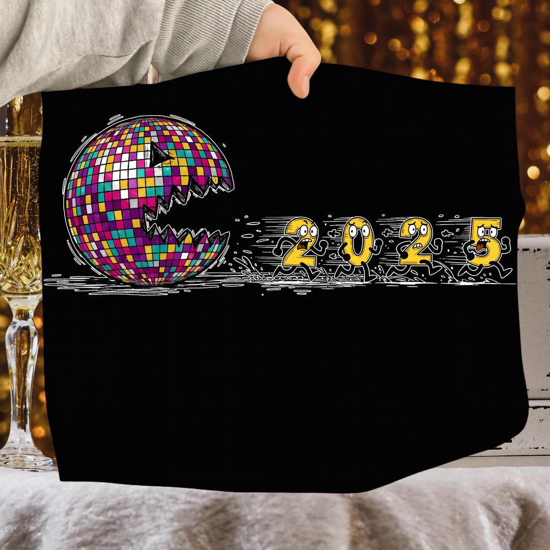 Funny Disco Ball New Year 2026 PNG Retro Party Ball Chasing Numbers ...