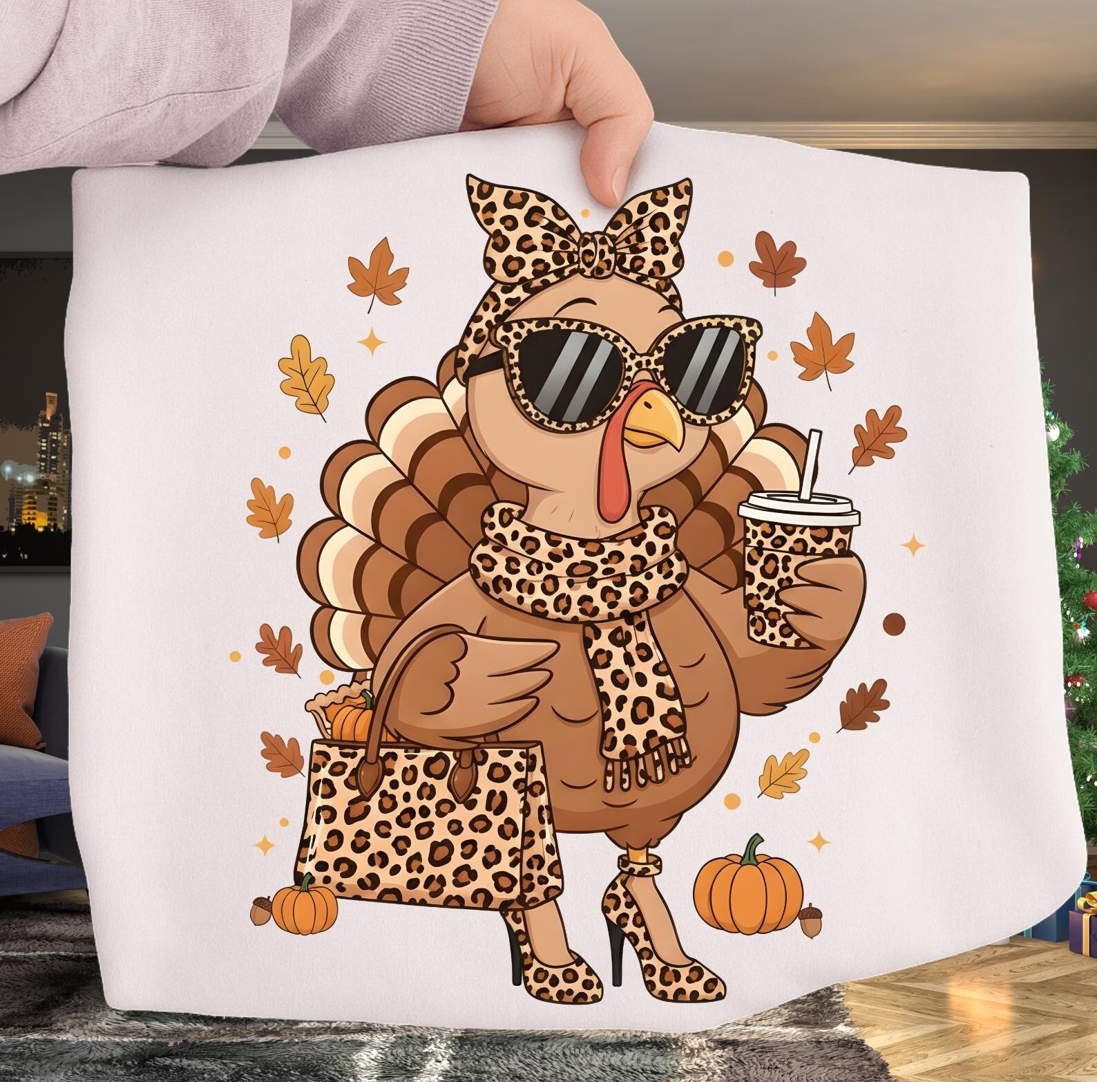 Boujee Turkey PNG, Leopard Print Thanksgiving Sublimation, Thanksgiving ...