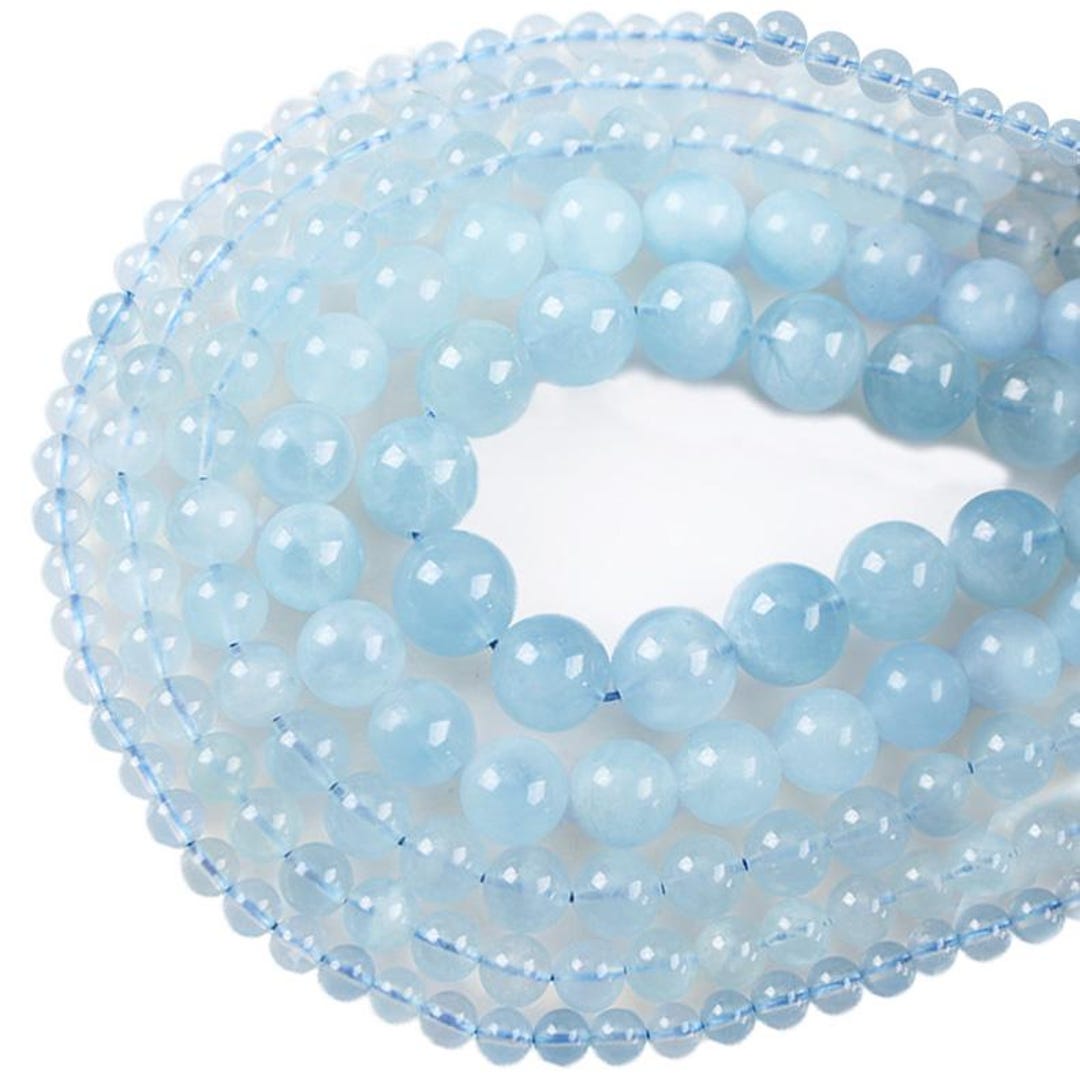Natural Gemmy Translucent Aquamarine Gemstone Grade AAA Round Loose ...