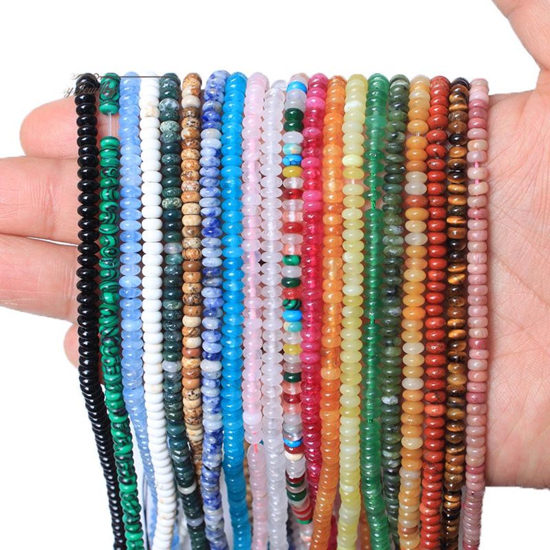 Natural Stone Abacus Shape Spacer Beads Grade AAA A String of 150pcs 15 ...