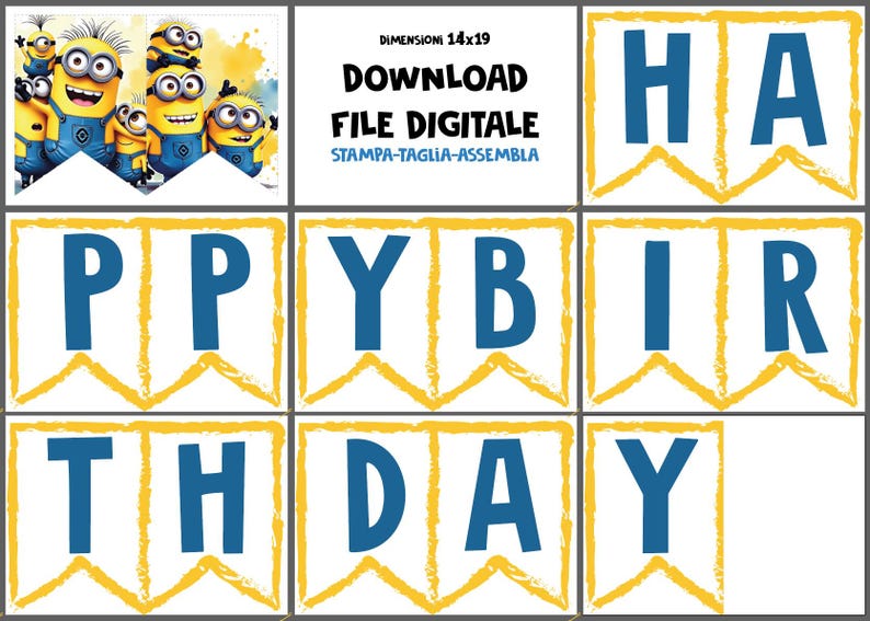 Printable "minions" Happy Birthday Banner - Instant Download - Etsy ...