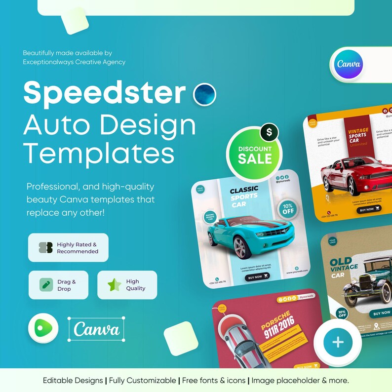 Speedster - Auto Canva Templates - Etsy